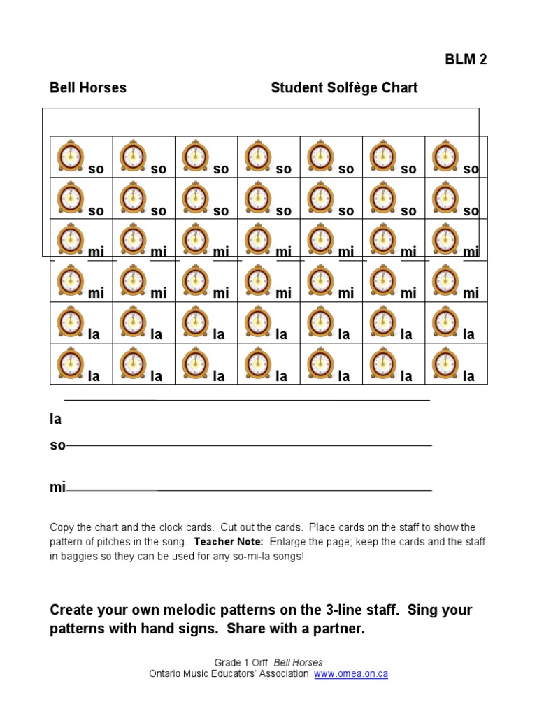 BLM 1 Bell Horses Student Solfege Chart | PDF