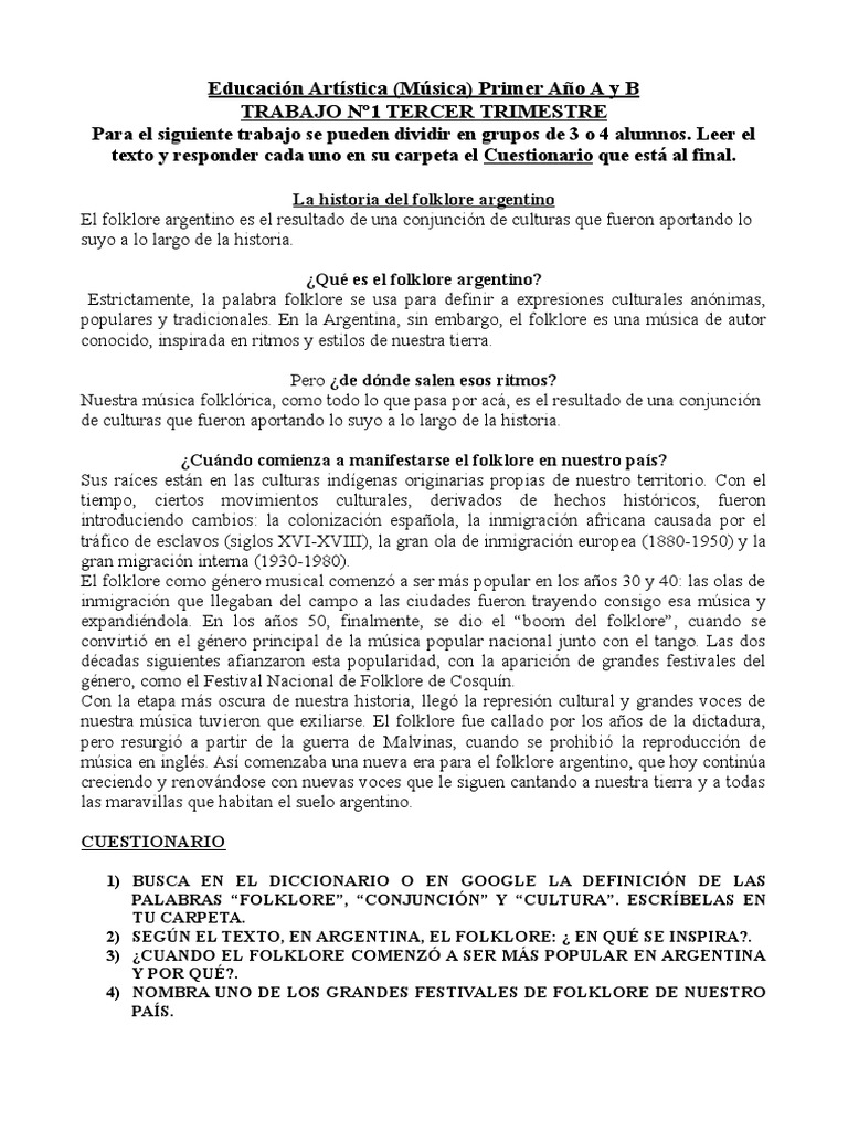 TRABAJO 1 y 2. MÚSICA. | PDF | Musica Tango | Inmigración TRABAJO 1 y 2. MÚSICA. | PDF | Musica Tango | Inmigración