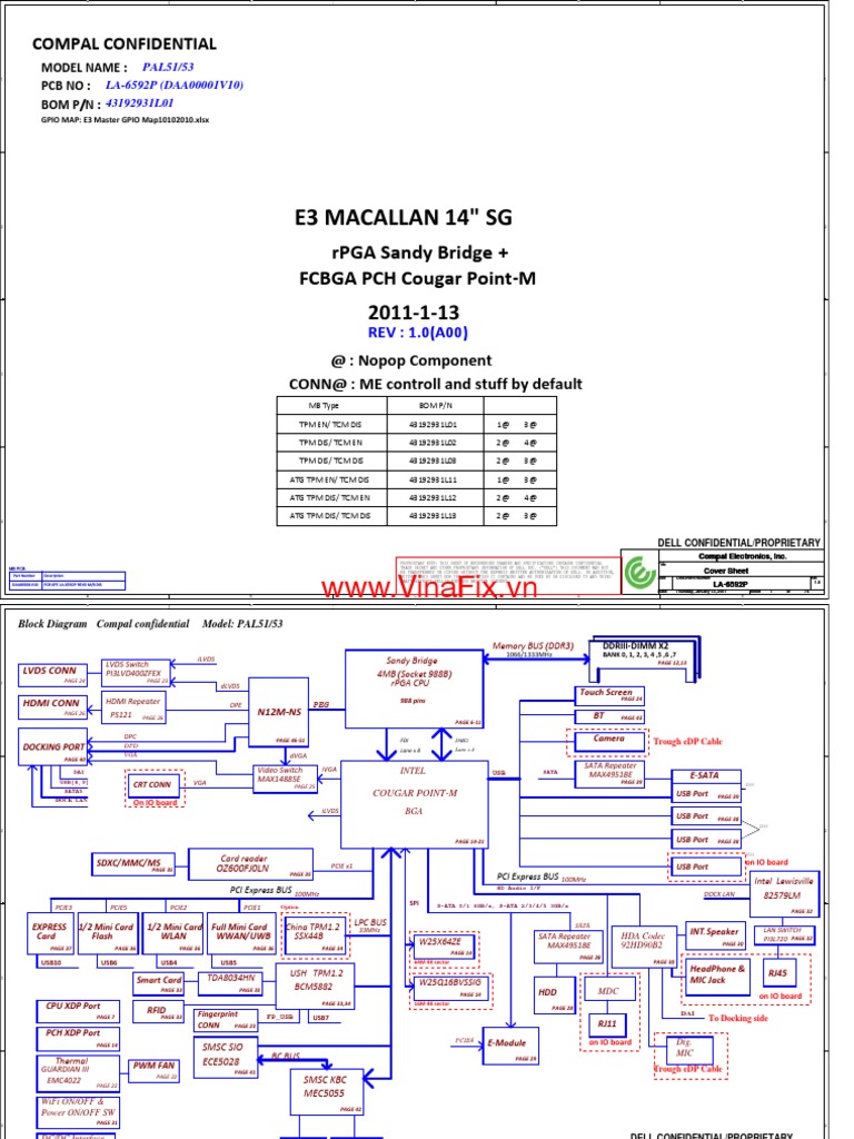 Dell E6420 u53 la-6592p i5 | PDF | Usb | Computer Architecture