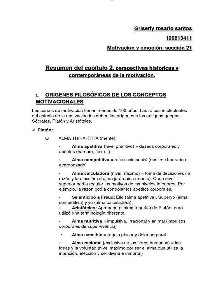 Resumen Cap2 | PDF | Motivacional | Motivación