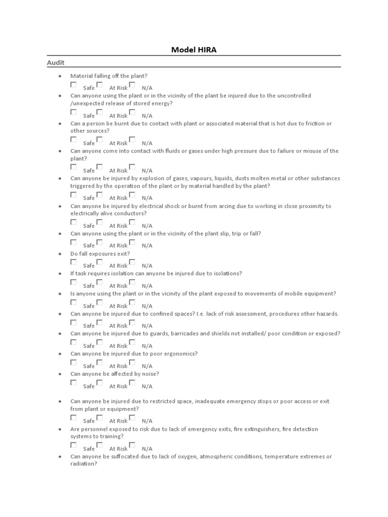 HIRA | PDF | Risk | Fires