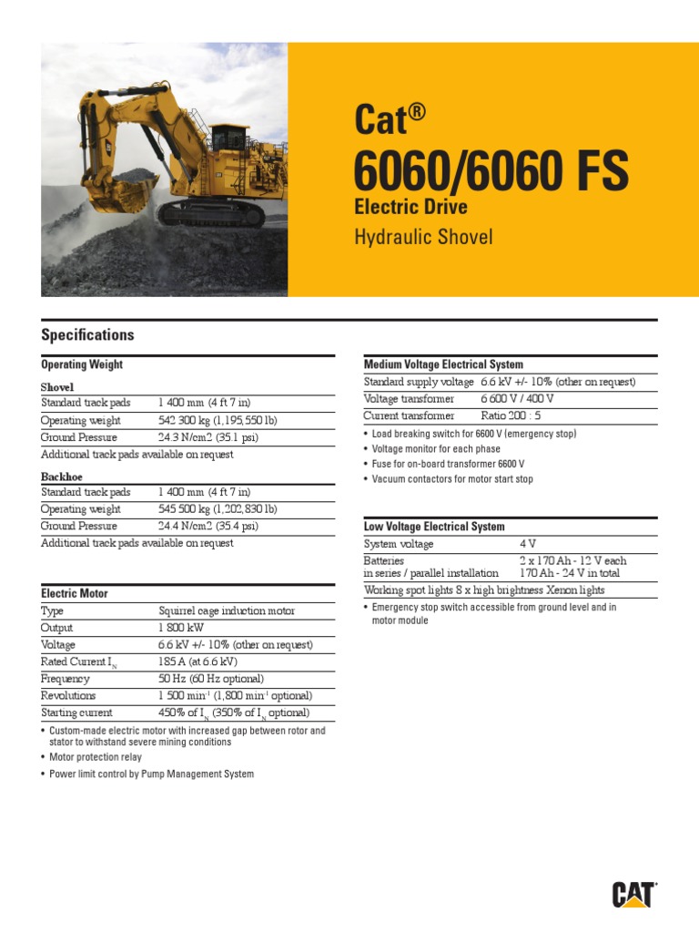 Caterpillar 6060 AC FS Brochure | PDF | Electric Motor | Automatic Transmission