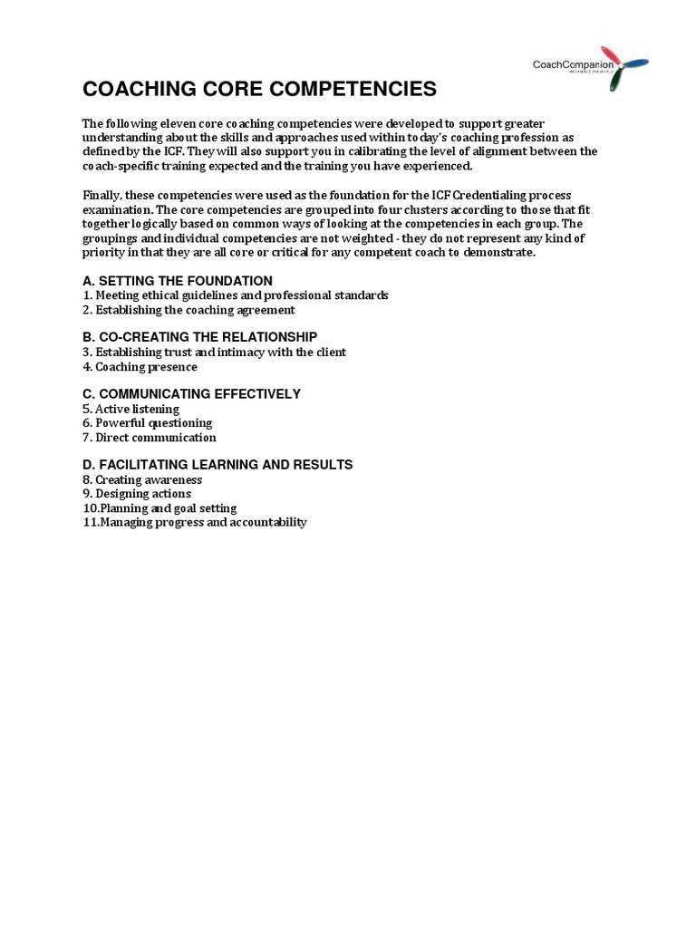 2 ICF Core Competencies | PDF | Emotions | Communication