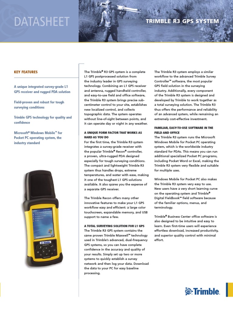 Datasheet: Trimble R3 Gps System | PDF | Global Positioning System ...