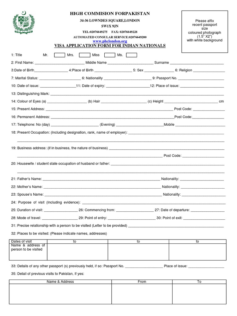 Visa App Form For Indian Nationals | PDF | Travel Visa | Passport Visa App Form For Indian Nationals | PDF | Travel Visa | Passport