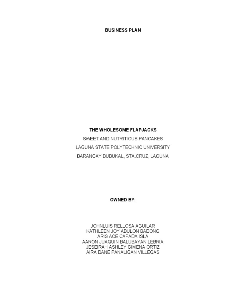 Businessplan Group1-2 | PDF | Pancake | Customer