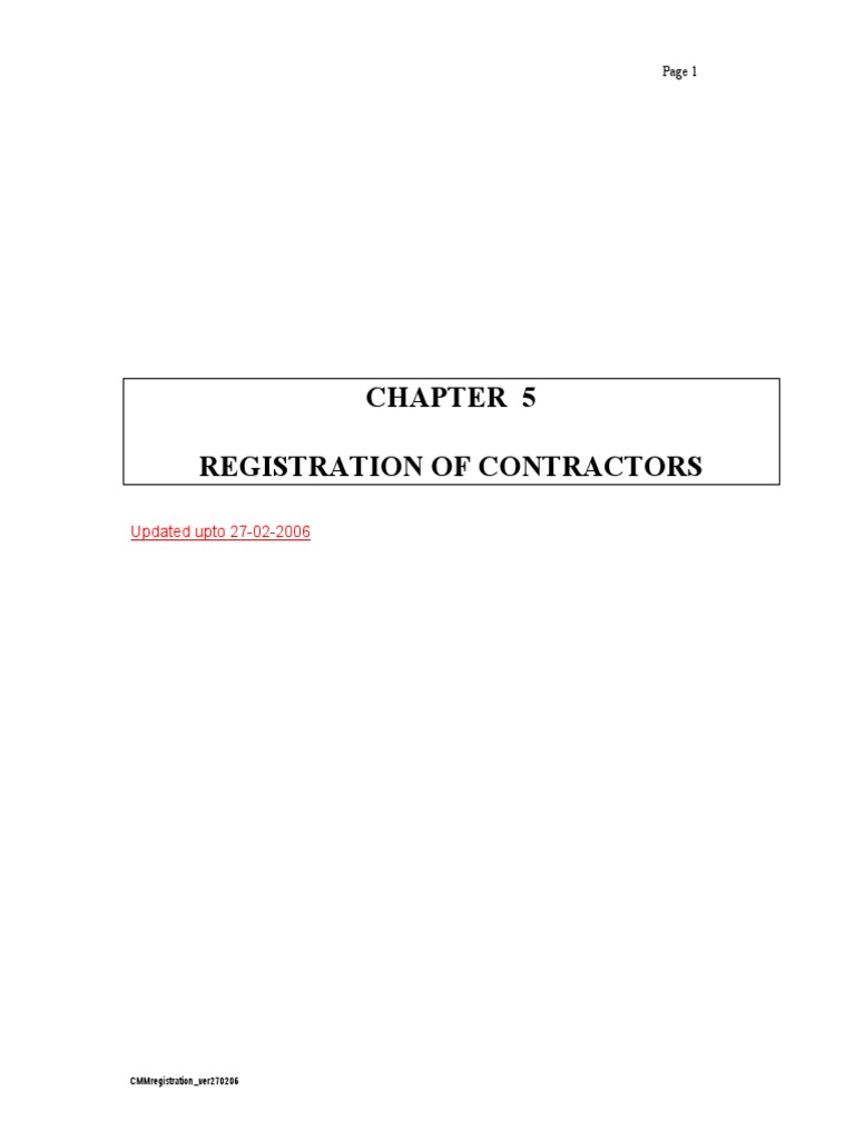 Registration of Contractors | PDF