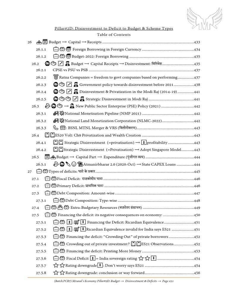 (Batch:PCB7) Mrunal's Economy Pillar#2D: Budget Disinvestment ...