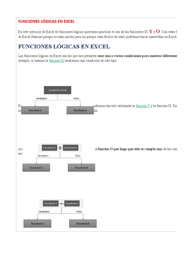 Funciones Lógicas en Excel Y | PDF