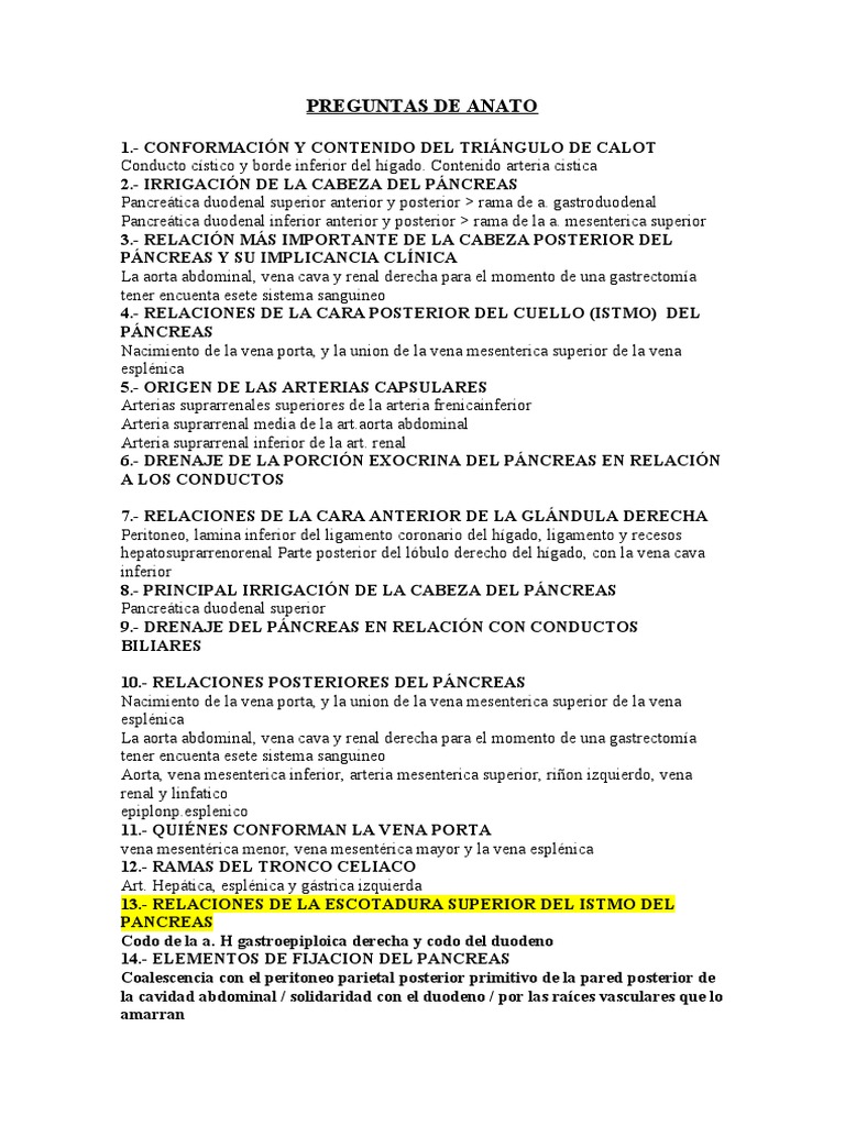 Anatomia - Páncreas | PDF | Páncreas | Abdomen