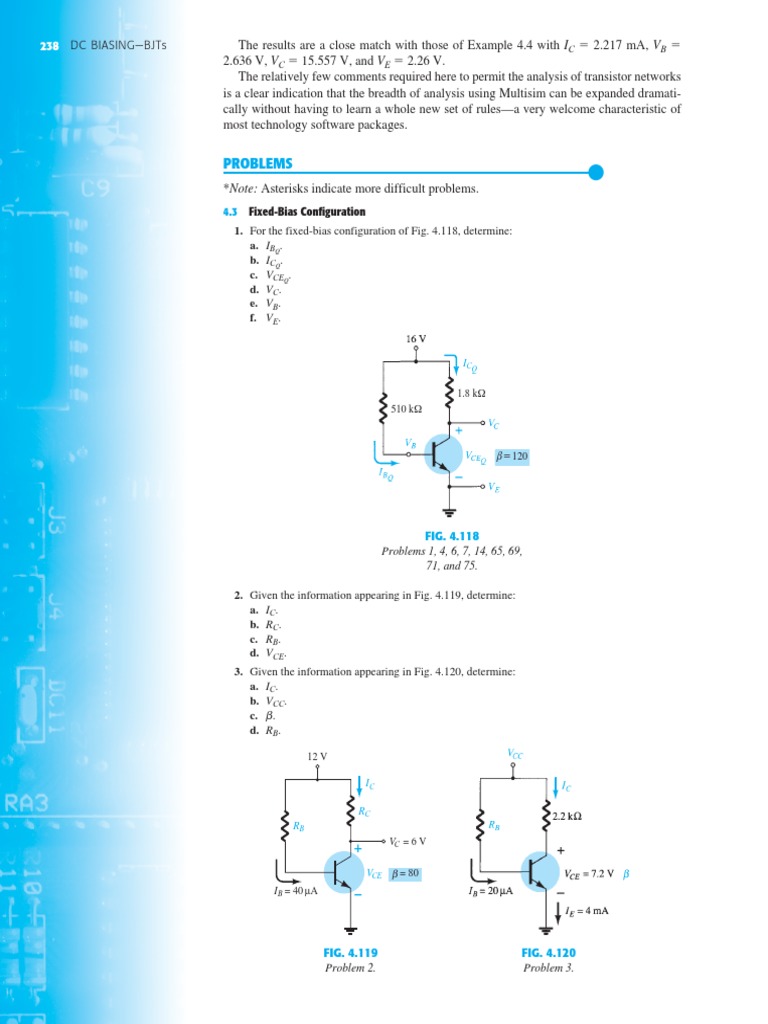 Problems: Fixed-Bias Configuration | PDF | Bipolar Junction Transistor | Transistor
