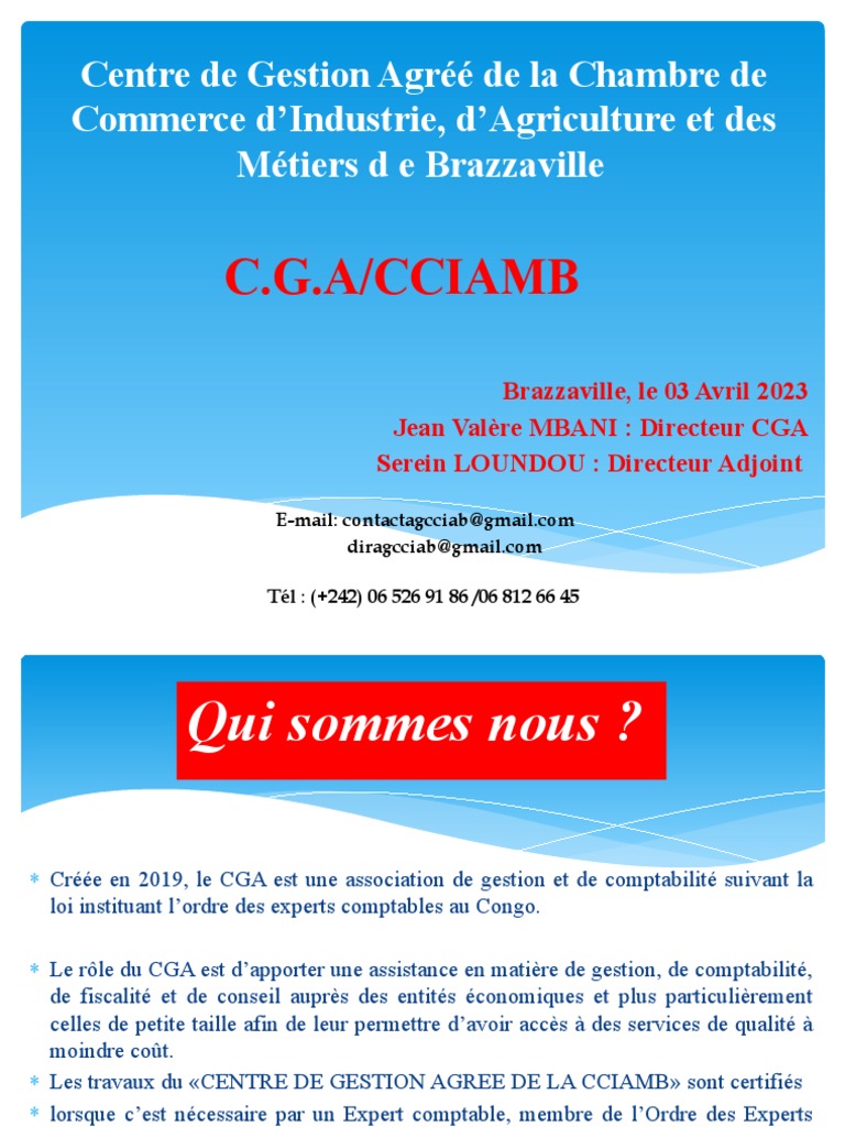 Présentation Cga | PDF | Affaires