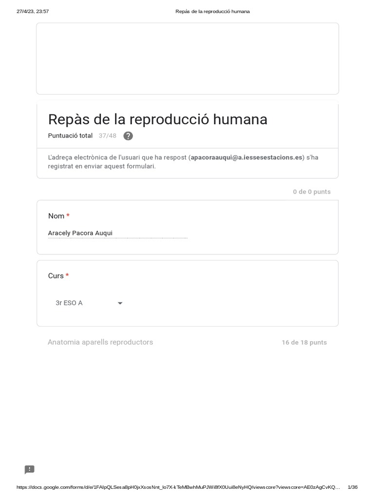 Repàs de la reproducció humana | PDF