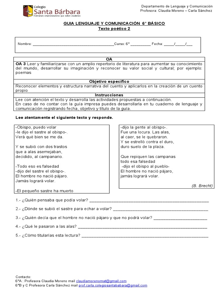 Reconociendo elementos poéticos en textos literarios | PDF