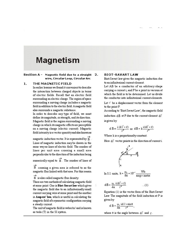 Magnetism | PDF | Magnetic Field | Electric Field