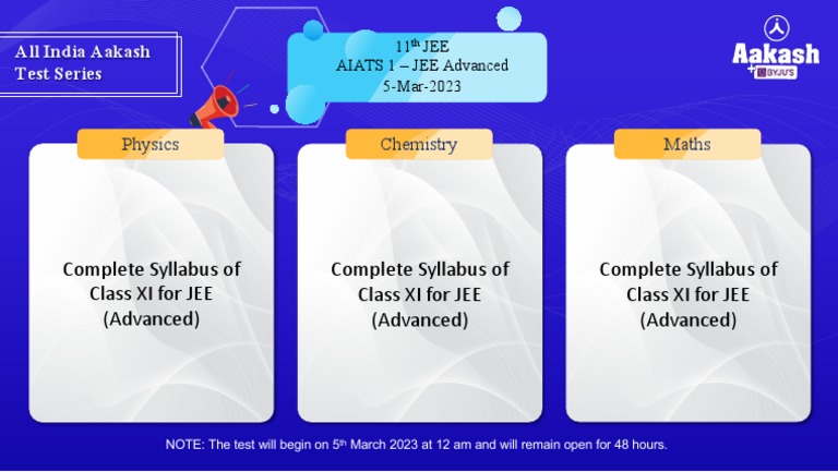 Complete Syllabus of Class XI For JEE (Advanced) Complete Syllabus of Class XI For JEE (Advanced ...