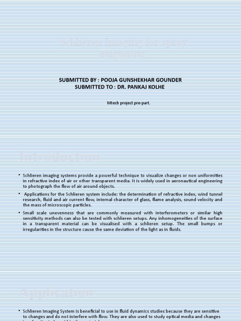 Schlieren Imaging in Fluid Dynamics | PDF | Interferometry | Optics