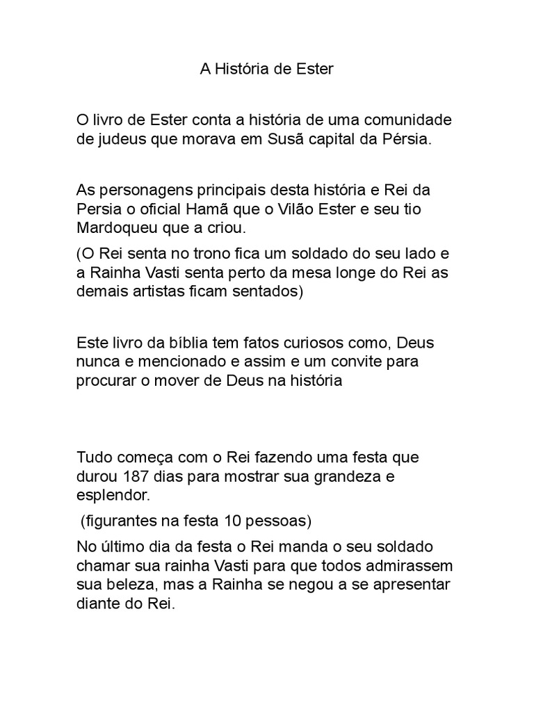 A História de Ester (1) | PDF | Livro de Ester | Ester
