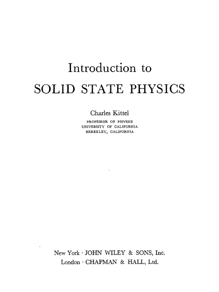 Solid State Physics - Kittel | PDF