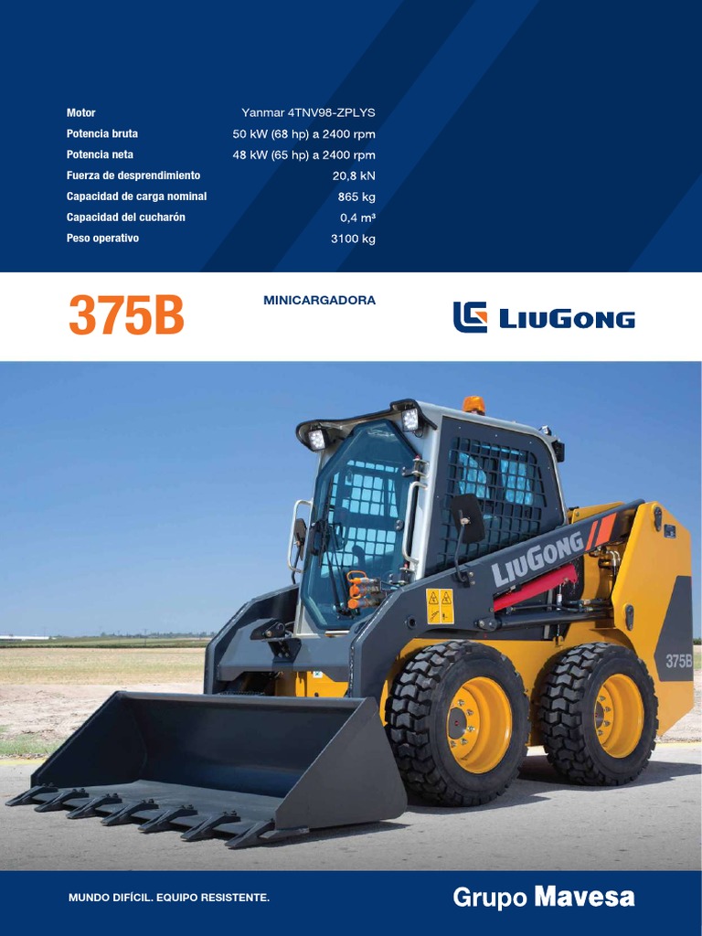 Folleto Mi Liugong 375a | PDF | Neumático | Acelerador