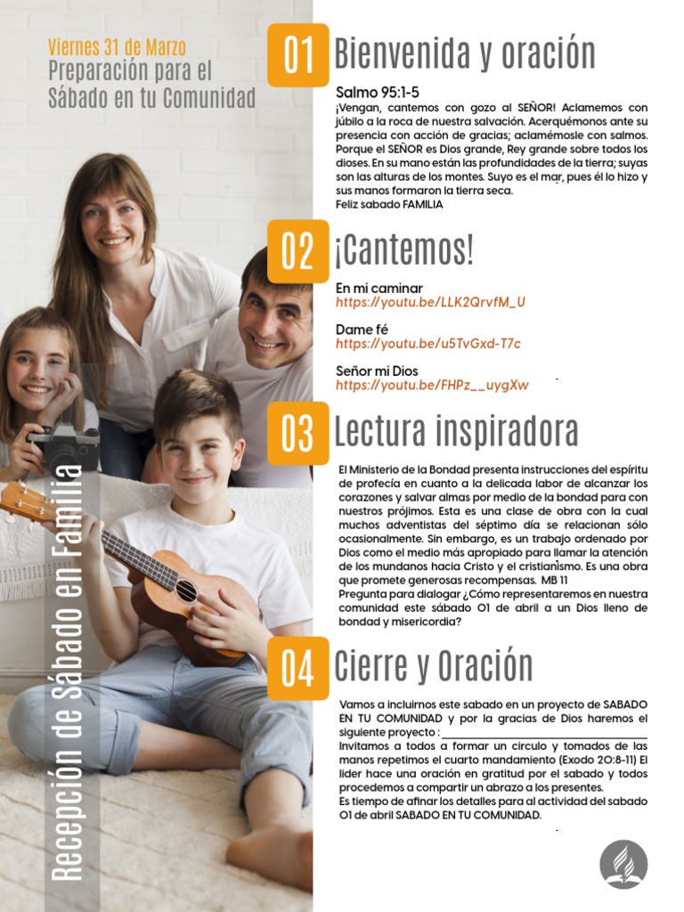 Programa Recepción de Sábado 31 Marzo | PDF | Oración | Creencia religiosa y doctrina