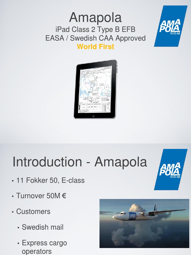 Ipad Class 2 Type B Efb Easa / Swedish Caa Approved: Amapola | PDF | Computer Science | Computer ...