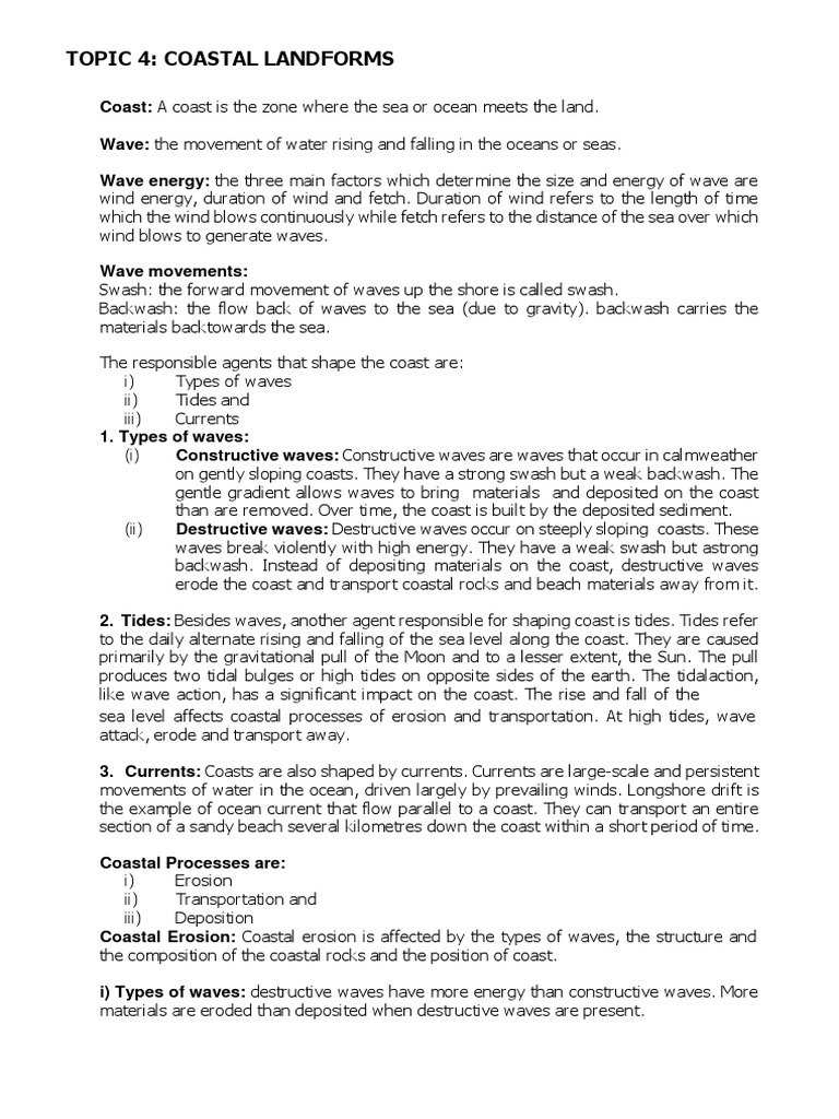 Understanding Coastal Landforms and Processes | PDF | Coral Reef | Beach