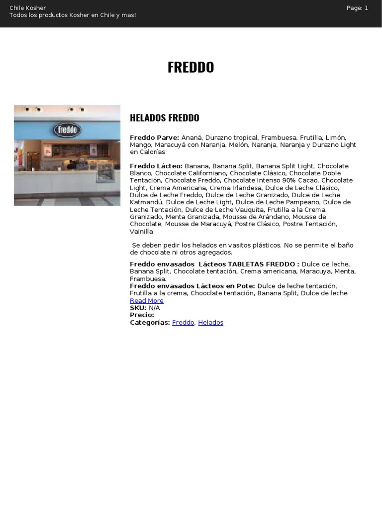 Helados y postres kosher disponibles en Chile | PDF