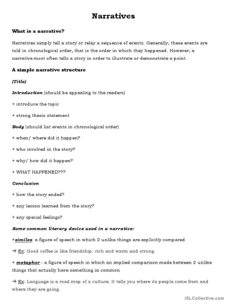 Narrative Writing Worksheet | PDF