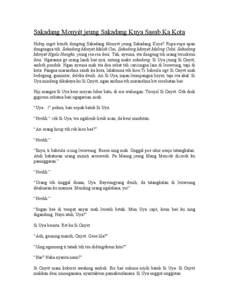 B. Sunda Dongeng Fabel | PDF