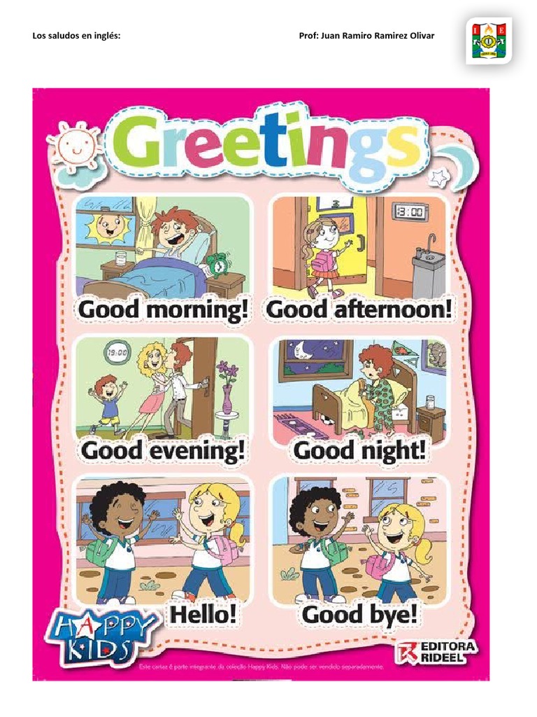Ficha de Los Saludos en Ingles | PDF