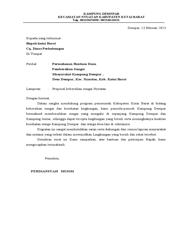 Proposal Pembersihan Sungai | PDF