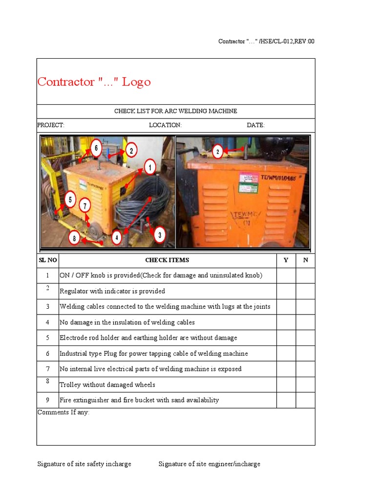 ESMS Annex 29.17 - Tools & Machines Checklists Format | PDF ...