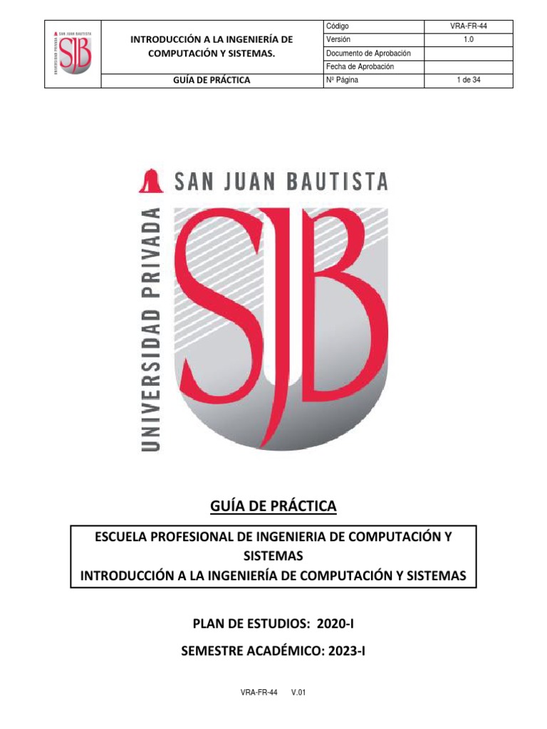 Anexo 3. Guía de Práctica - 1 Introducción A La Ingeniería de Computación y Sistemas (P) | PDF ...