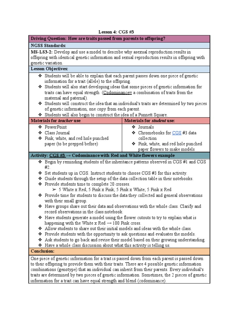 Co-Dominance Lesson Plan | PDF | Heredity | Dominance (Genetics) Co-Dominance Lesson Plan | PDF | Heredity | Dominance (Genetics)