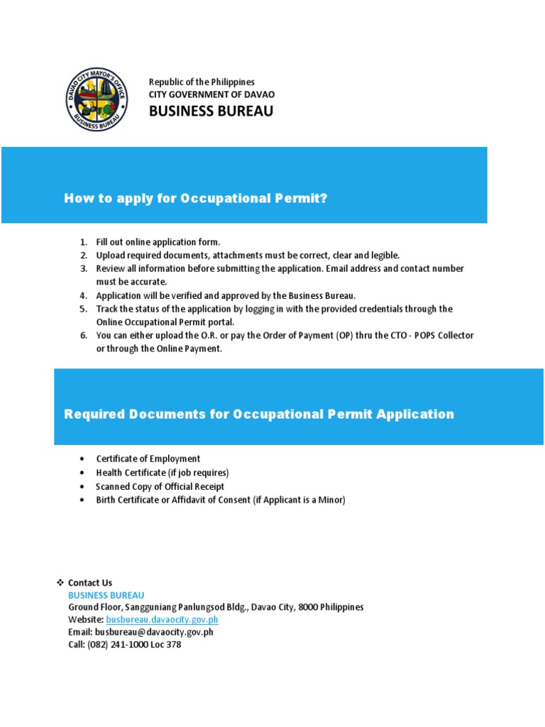 Occupational Permit Requirements 2022 | PDF