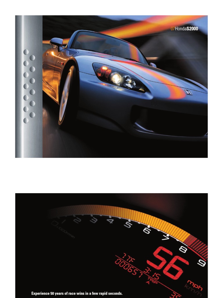 2007 Honda S2000 Brochure | PDF | Honda | National Highway Traffic Safety Administration