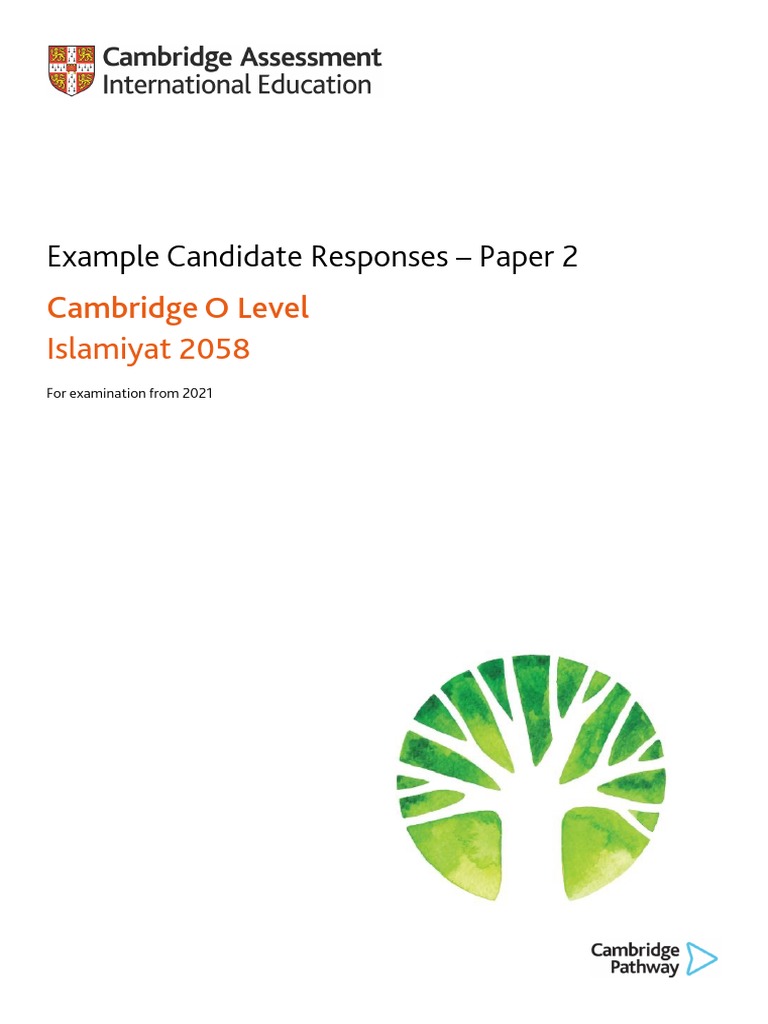 2058 Example Candidate Responses Paper 2 (For Examination From 2021 ...