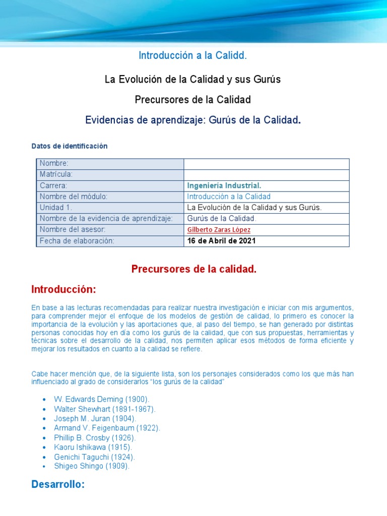 EA3 Gurús | PDF | Calidad (comercial) | Pensamiento sistémico
