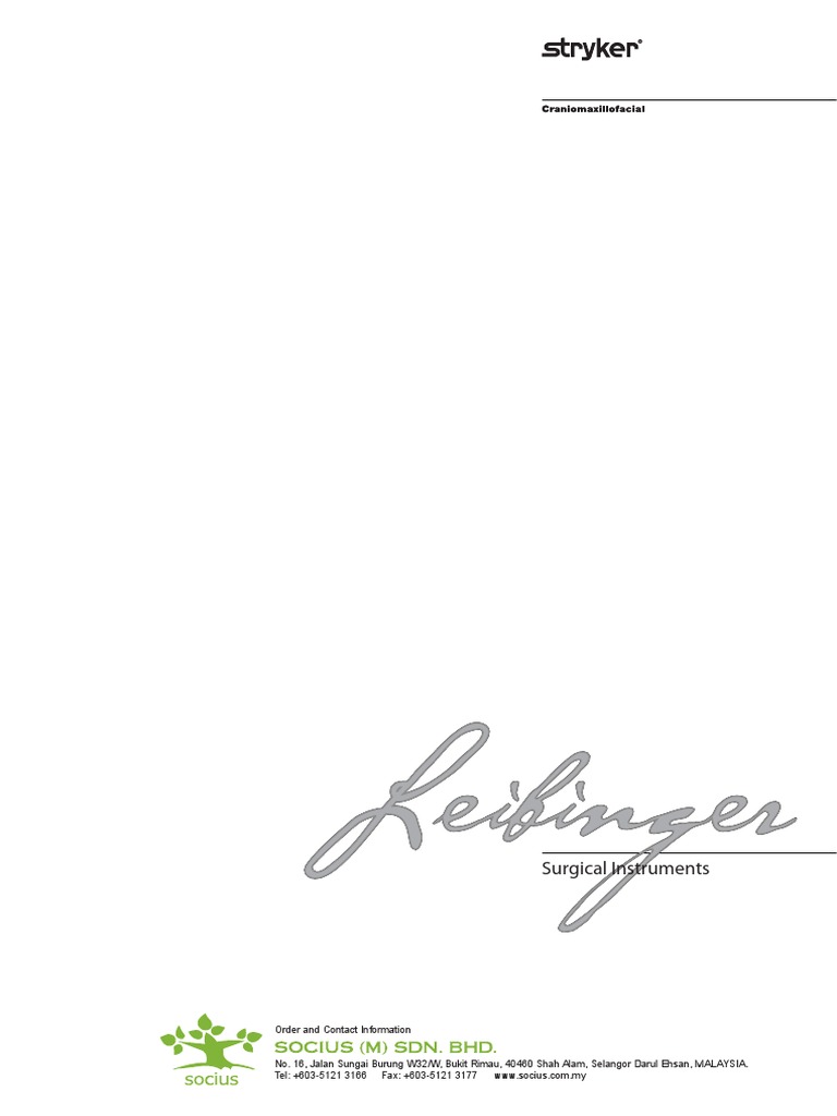 Stryker Leibinger Surgical Instrument Catalogue | PDF | Science ...