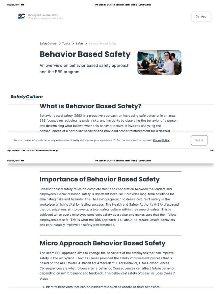 The Ultimate Guide to Behavior Based Safety _ SafetyCulture | PDF ...