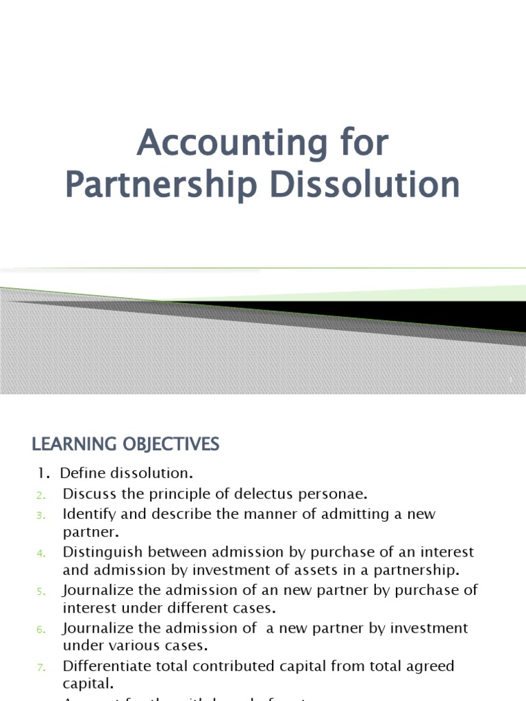 Accounting For Partnership Dissolution | PDF | Debits And Credits | Expense