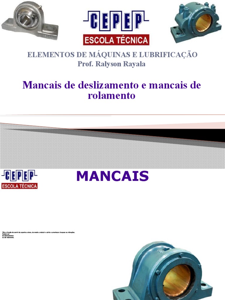 Aula 4 - Mancais de Deslizamento e Mancais de Rolamento | PDF