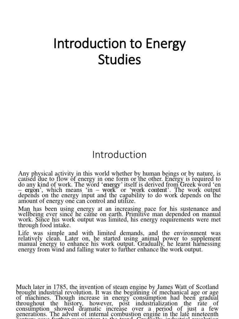 Introduction To Energy Studies | PDF | Nuclear Power | Renewable Energy