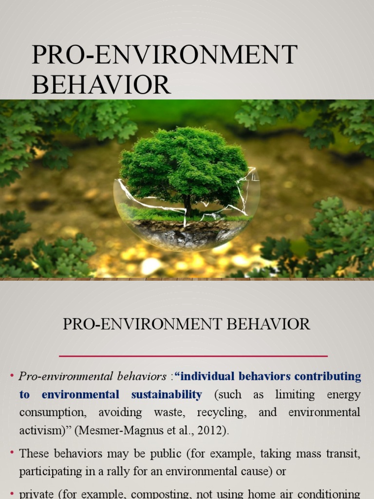 Pro-Environment Behavior | PDF | Energy Conservation | Behavior