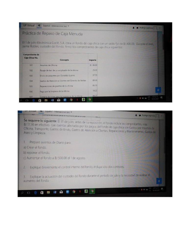 Caja Menuda Indicaciones | PDF