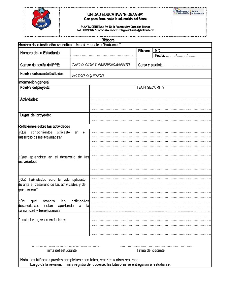 Bitácora PLANTILLA (2) | PDF | Aprendizaje | Comunicación