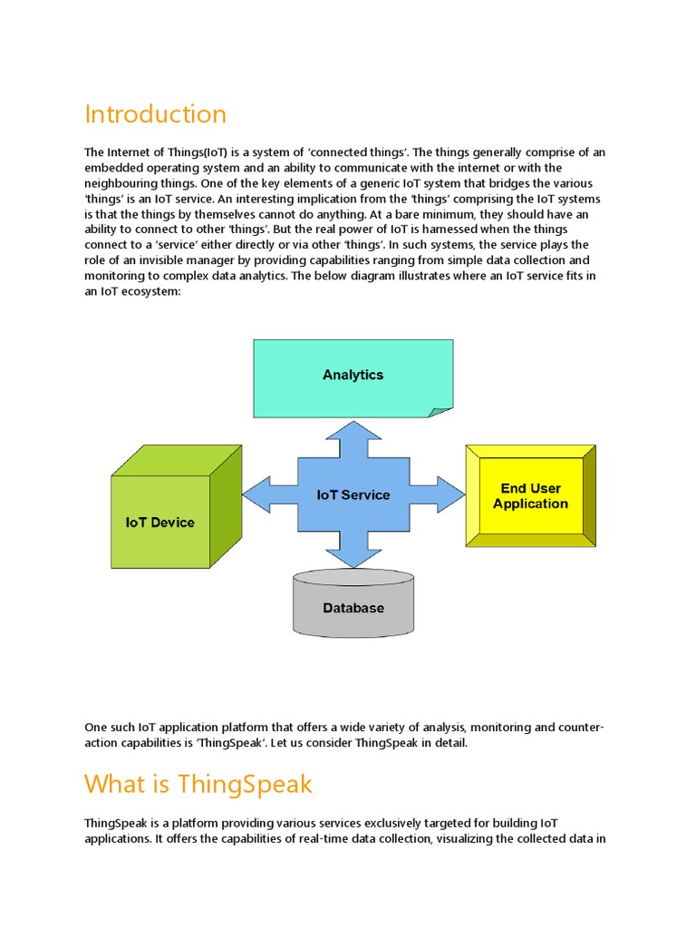 Exploring The Internet Of Things Iot Platform Thingspeak Real Time Data Collection 
