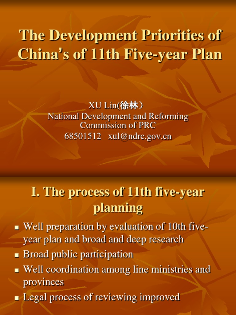 China's 11th Five-Year Plan Priorities | PDF | Economic Growth ...