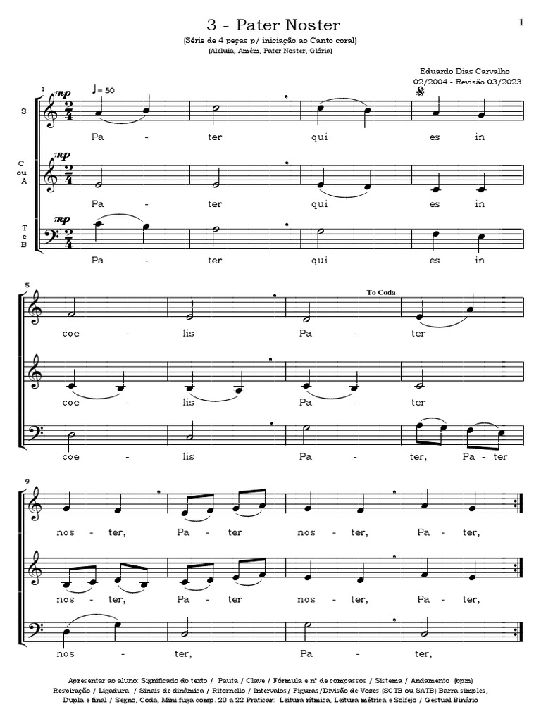 Partitura Pater Noster PDF | PDF